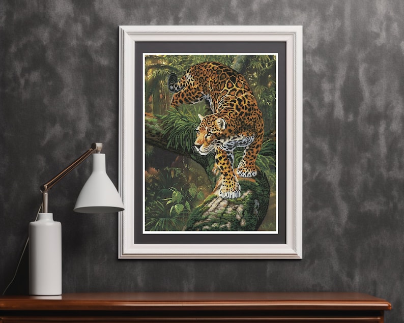 Leopard Counted Cross Stitch Kit, Nova Sloboda, Needlework (28x38 Cm ...