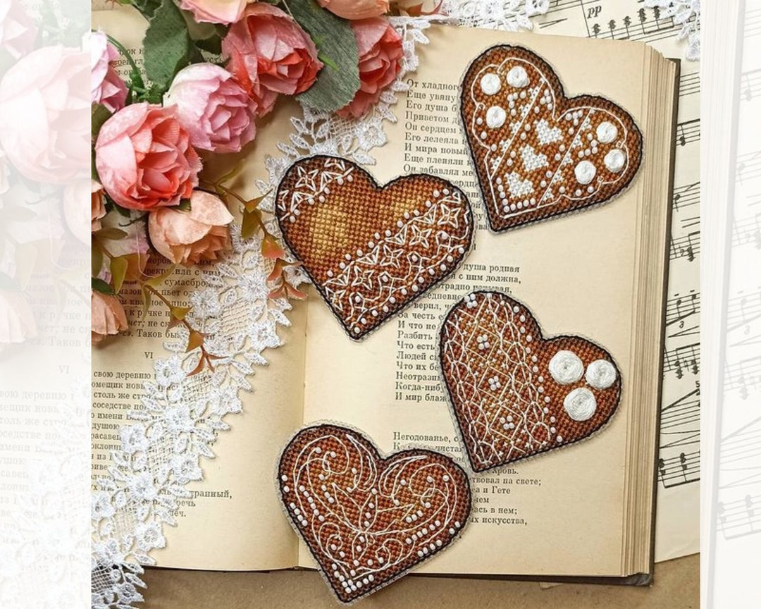 DIY Beaded Embroidery Kit, Gingerbread Heart, Christmas Tree Decor - Etsy