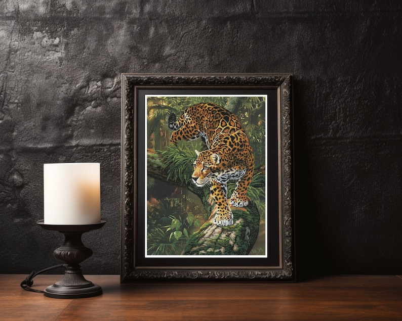 Leopard Counted Cross Stitch Kit, Nova Sloboda, Needlework (28x38 Cm ...