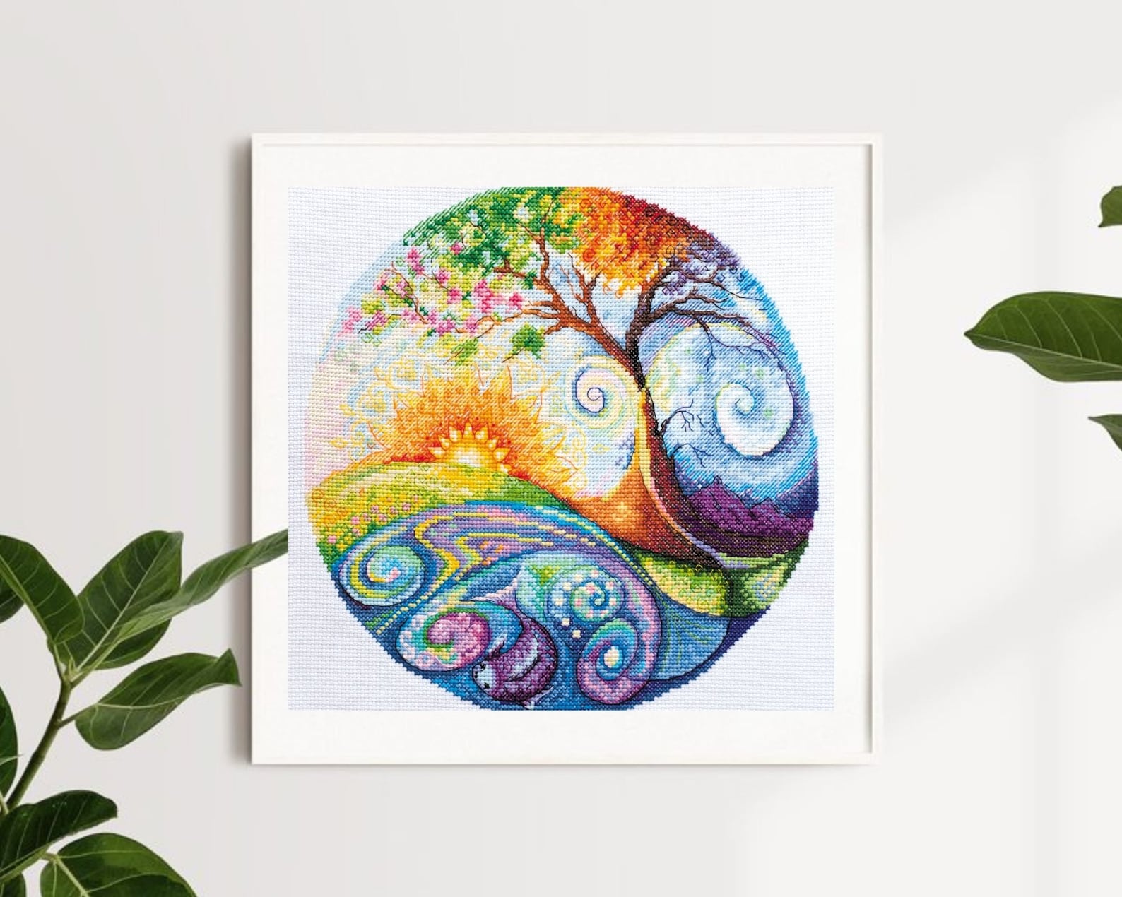DIY Seasons Tree Cross Stitch Kit, Abris Art, Beadwork - Etsy