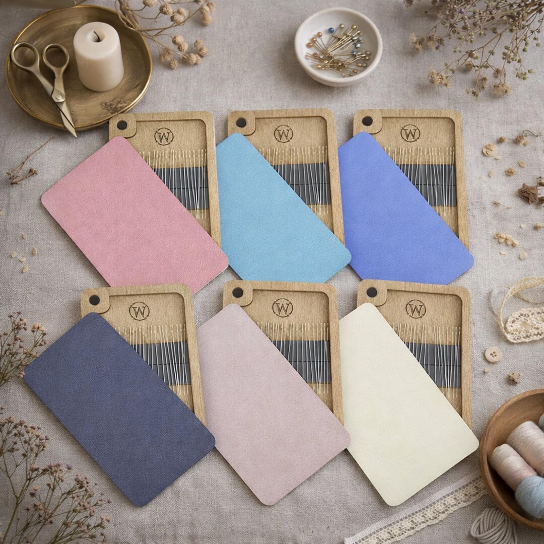 Magnetic Needle Organizer Case With Wooden Lid, Travel Sewing Pin ...