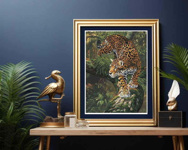 Leopard Counted Cross Stitch Kit, Nova Sloboda, Needlework (28x38 Cm ...