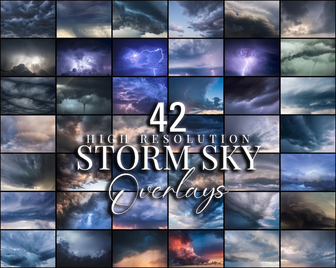 Storm Sky Overlays for Photoshop Editing | Dramatic Lightning & Cloud ...