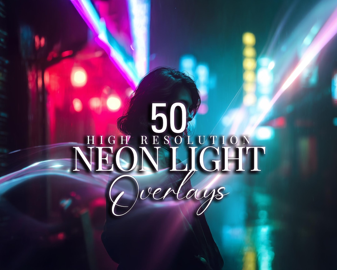 Neon Light Overlays | Blue and Purple Glow Effect | Abstract Digital ...