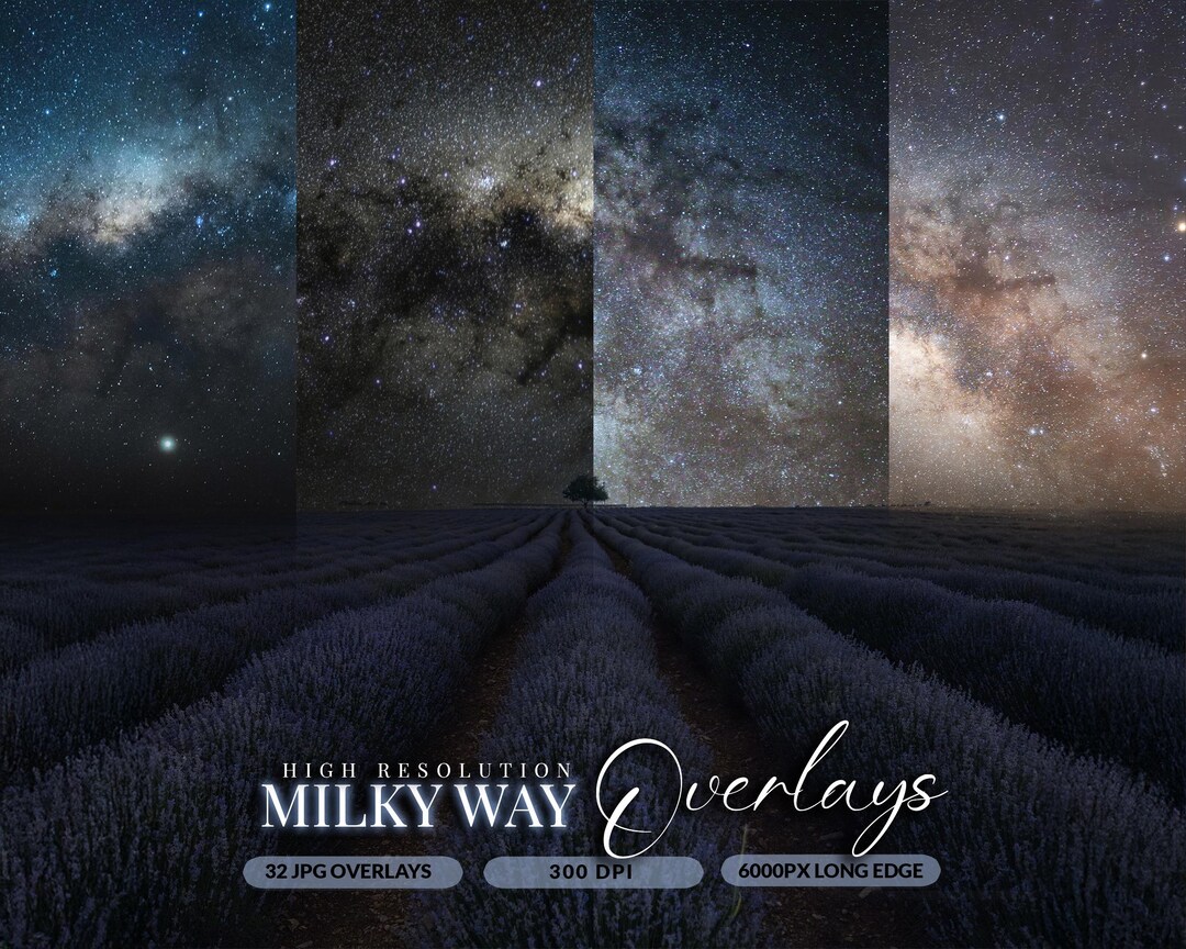 Milky Way Sky Overlays for Photoshop Editing | Galaxy, Star & Space ...