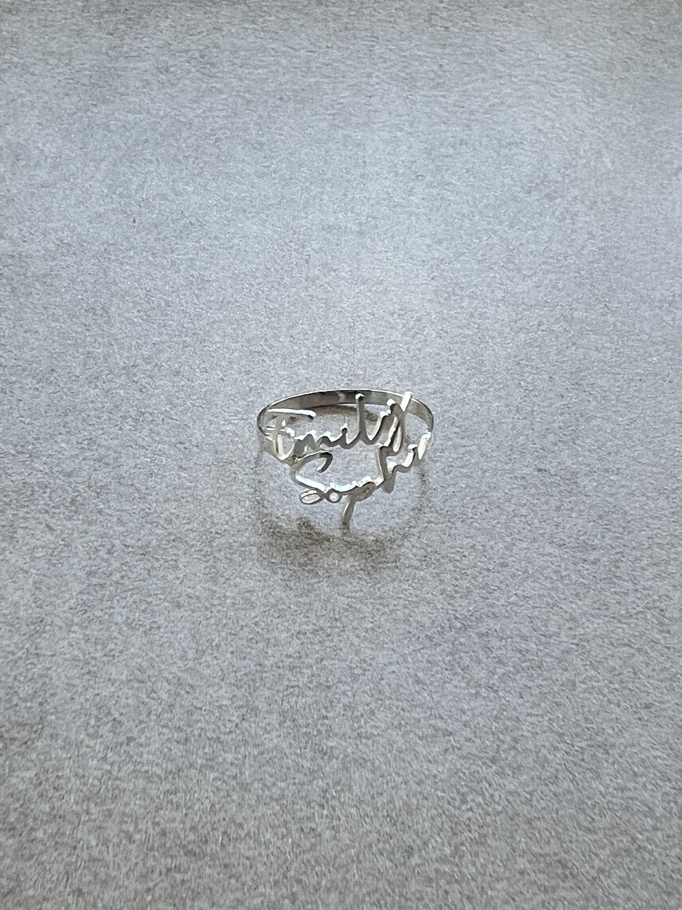 Two Name Ring, Silver Name Ring, Minimalist Ring, Double Name Ring, Best Friend Gift Ring, Gift ...