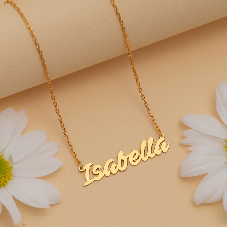 Tiny Name Necklace, Gold Name Necklace, Name Necklace, Bridesmaid Gifts ...