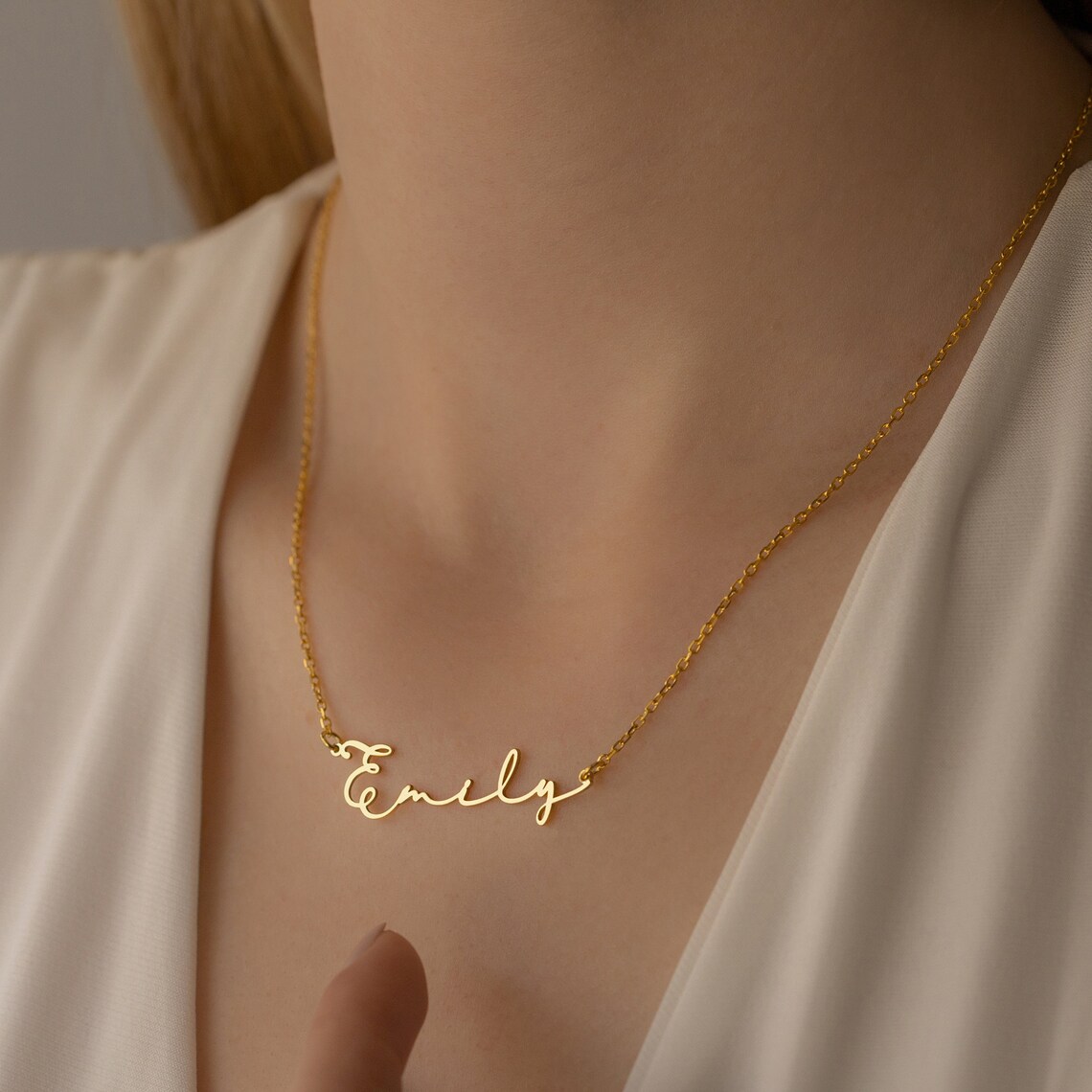 Minimalist Name Necklace, Personalized Gold Necklace, Christmas Gift ...