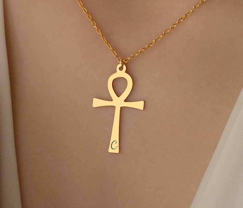 Cross Initial Necklace: Personalized 925K Sterling Silver Name Necklace ...