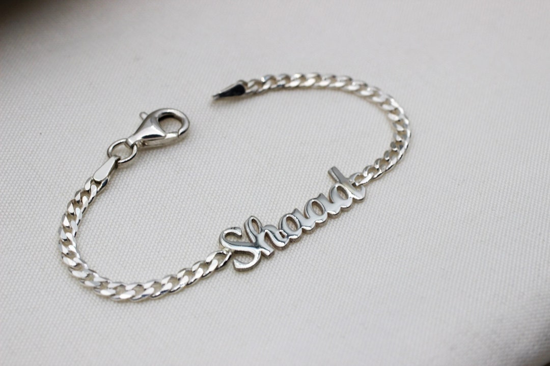 Sterling Silver Name Bracelet: Personalized Dainty Jewelry - Etsy