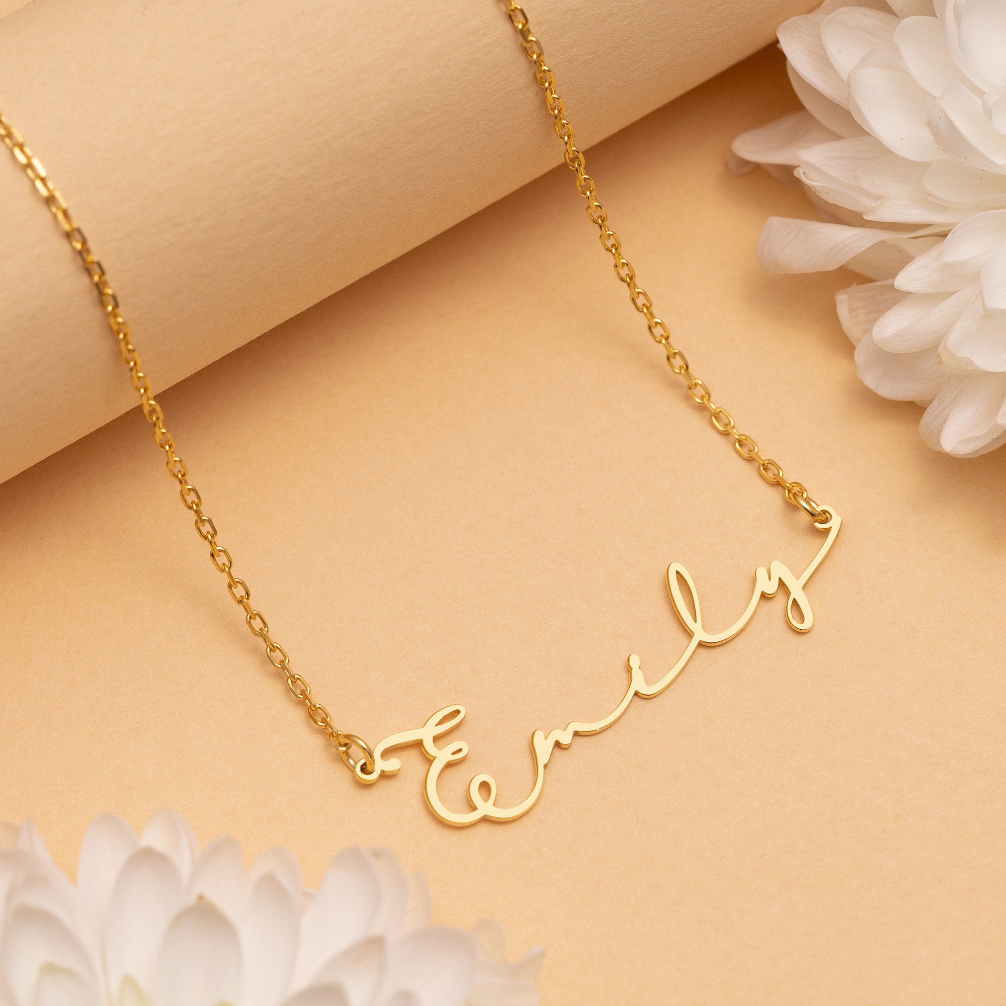Minimalist Name Necklace, Personalized Gold Necklace, Christmas Gift ...