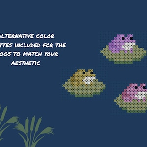 Frog Pond Cross Stitch Pattern, Swamp Marsh Design, Whimsical Craft ...
