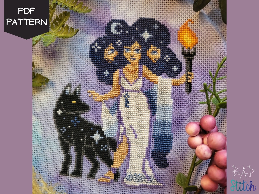 Goddess Hecate Cross Stitch Pattern, Goddess of Witchcraft, Witch Cross ...