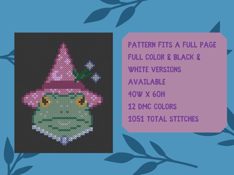 Frog Witch Cross Stitch Pattern Witch Decor Halloween Cross - Etsy