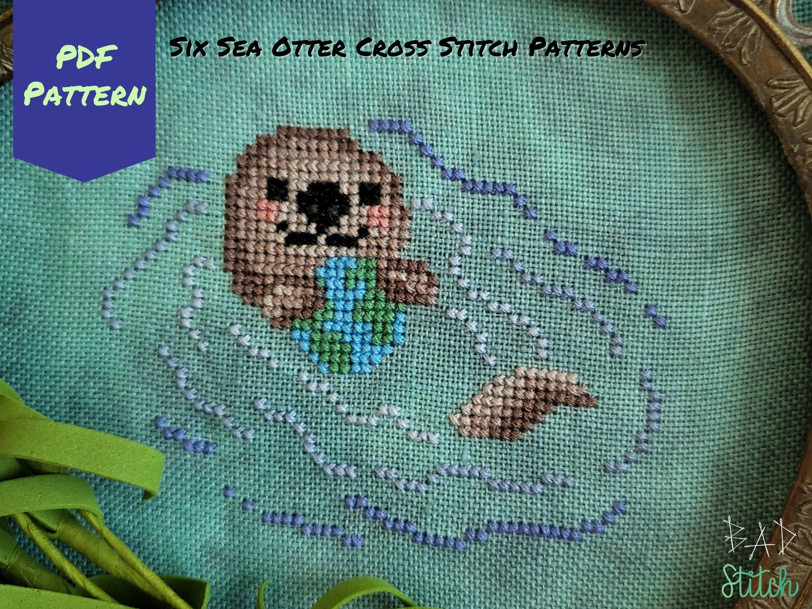 Sea Otter Cross Stitch Pattern Bundle, Beginner Cross Stitch, Sea Otter ...