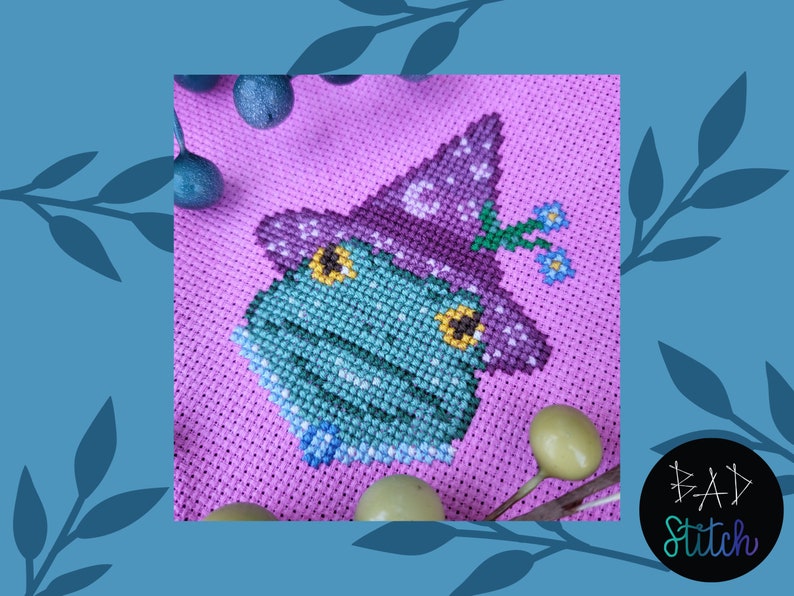 Frog Witch Cross Stitch Pattern Witch Decor Halloween Cross - Etsy