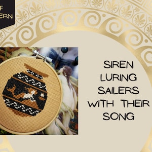 Greek Amphoras Cross Stitch Pattern, Hercules and the Hydra, Siren ...