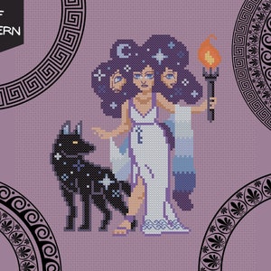 Goddess Hecate Cross Stitch Pattern, Goddess of Witchcraft, Witch Cross ...