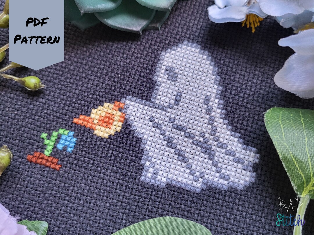 Keeping Spring Alive Cross Stitch Pattern, Ghost in Springtime Design ...