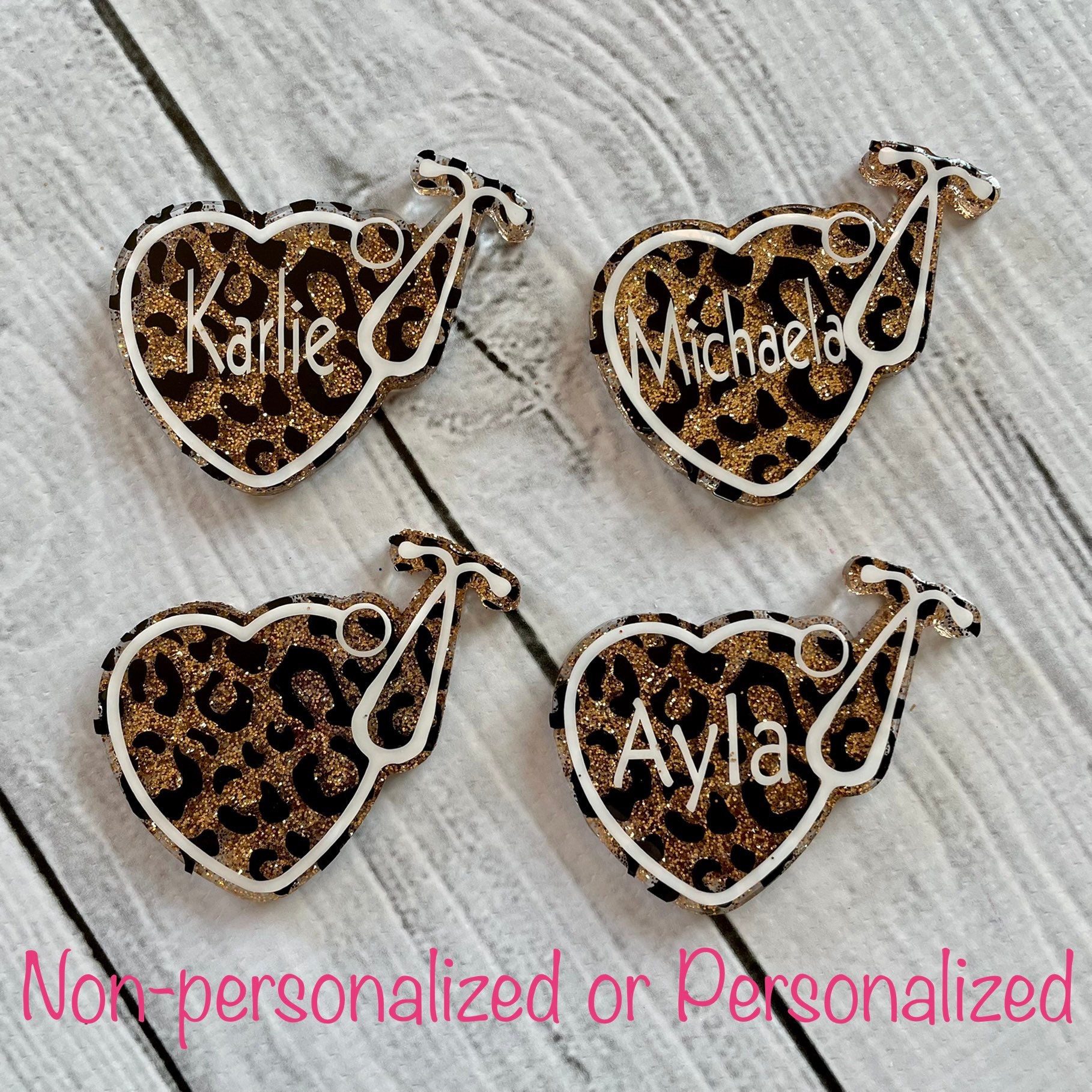 Leopard Stethoscope Heart Badge Reel Cute Cheetah Badge Reel - Etsy