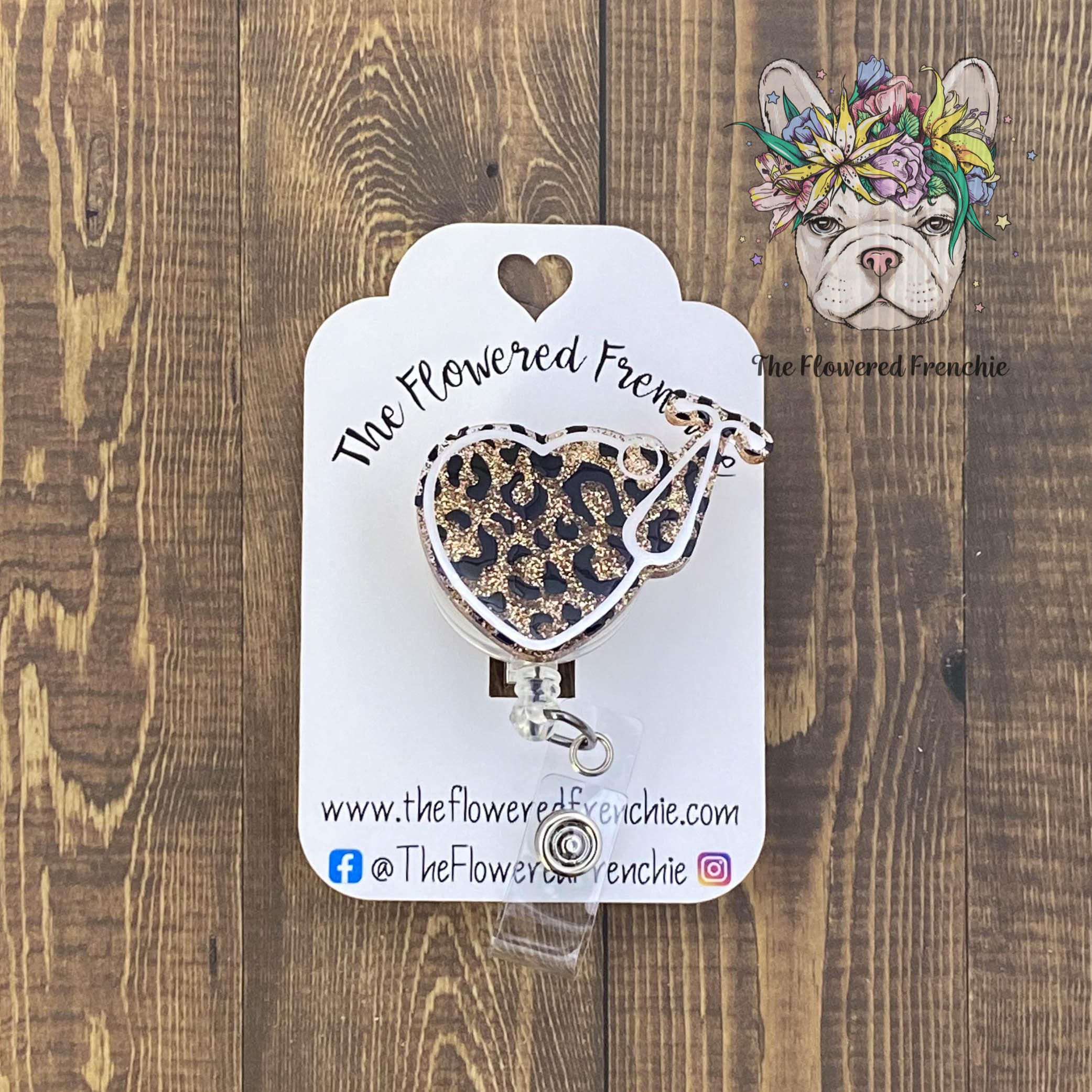 Leopard Stethoscope Heart Badge Reel Cute Cheetah Badge Reel - Etsy