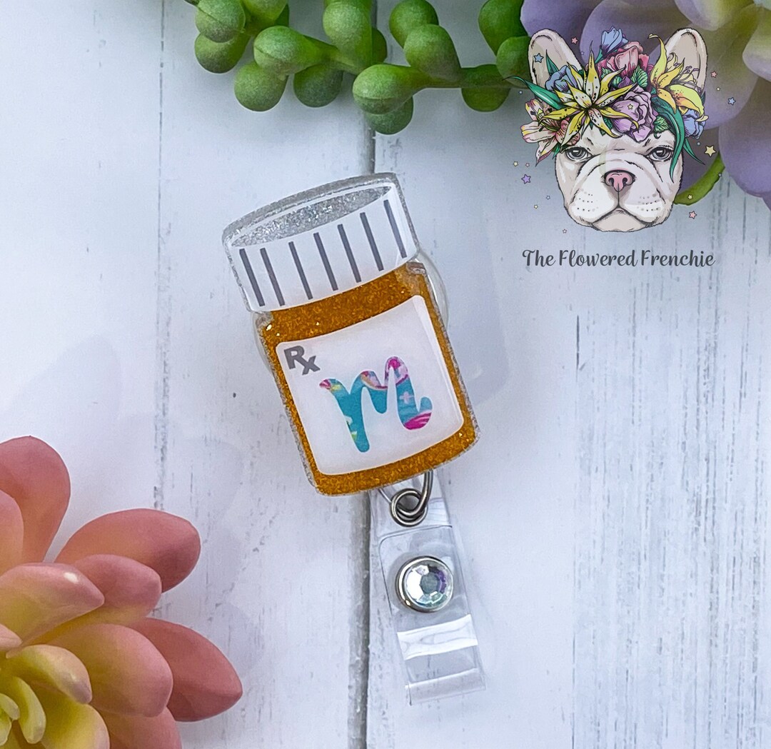 Personalized Pill Bottle Badge Reel, Cute Pharmacy Badge Reel ...