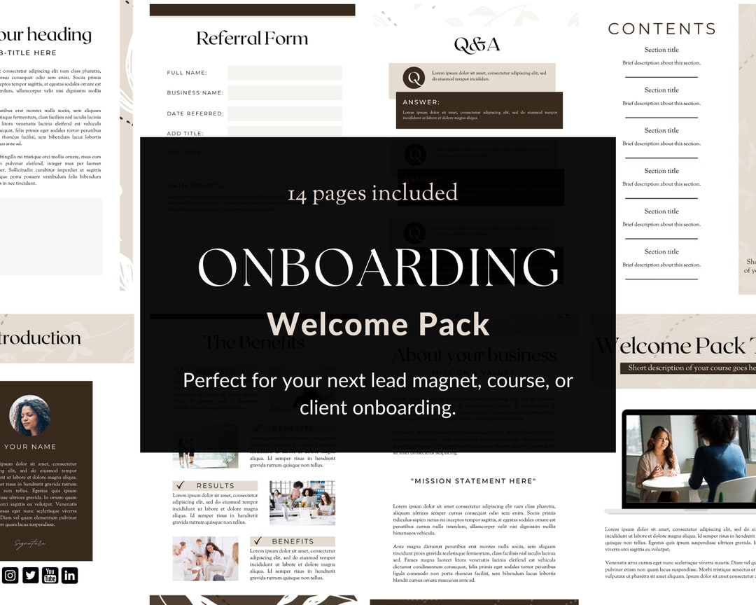 14 Page Welcome Pack Template Canva Template Course Workbook Coaches ...