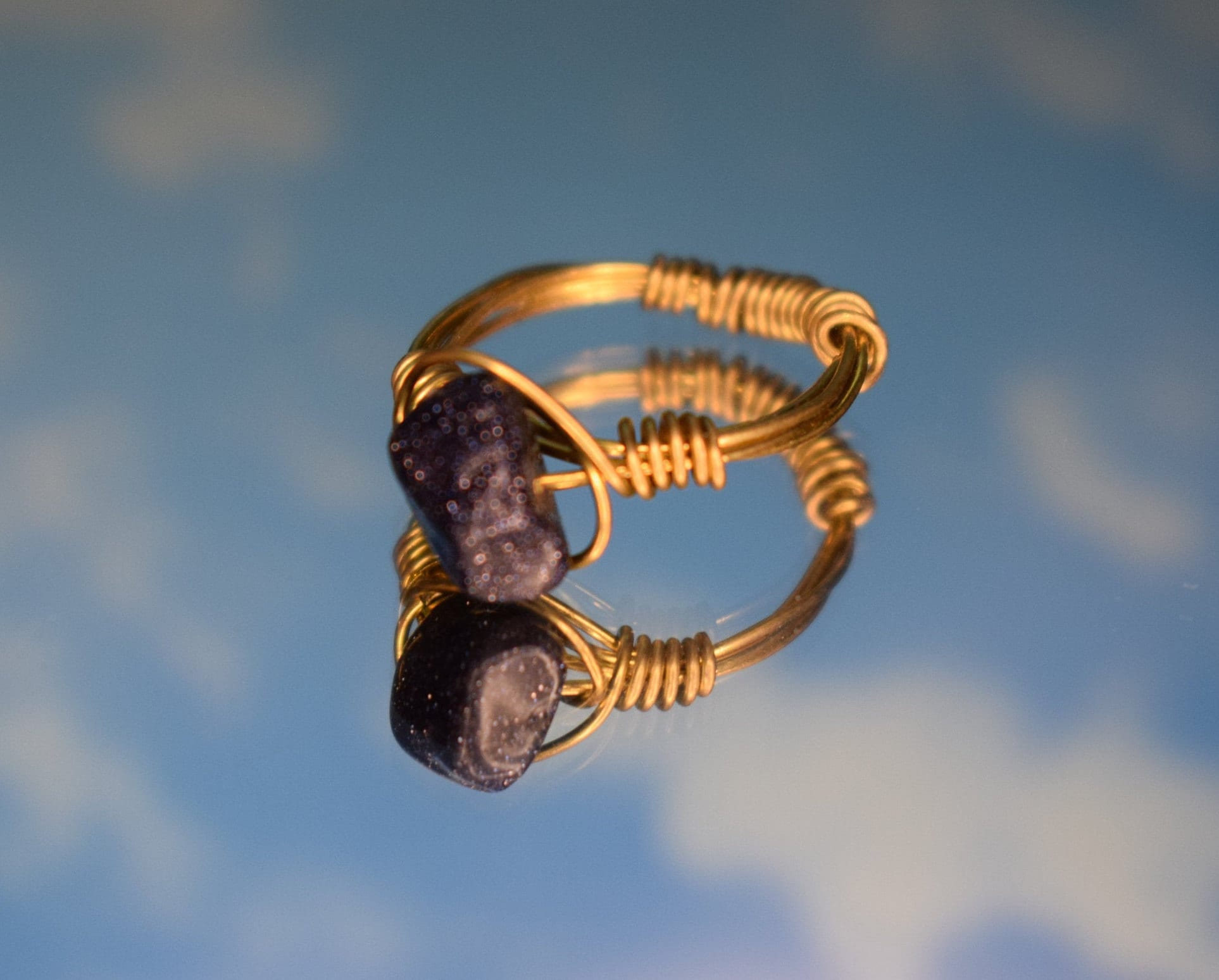 Obsidian Crystal Ring - Etsy UK