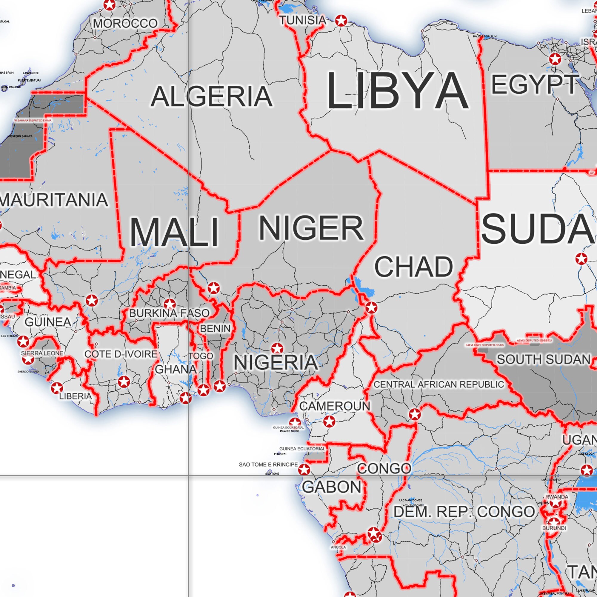 Accurate World Map Poster. World Map Robinson Projection. Large Wall ...