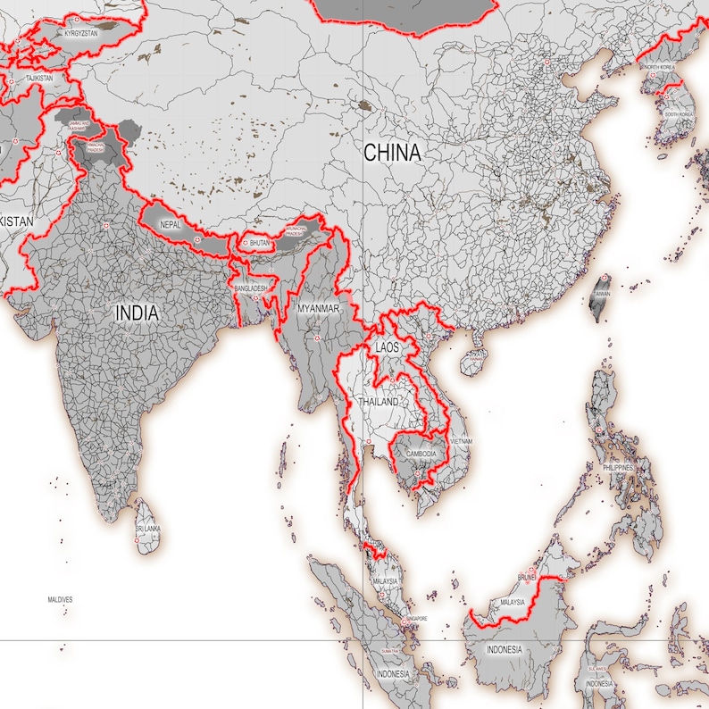 Accurate World Map Poster. World Map Geo Projection. Large Wall Travel ...