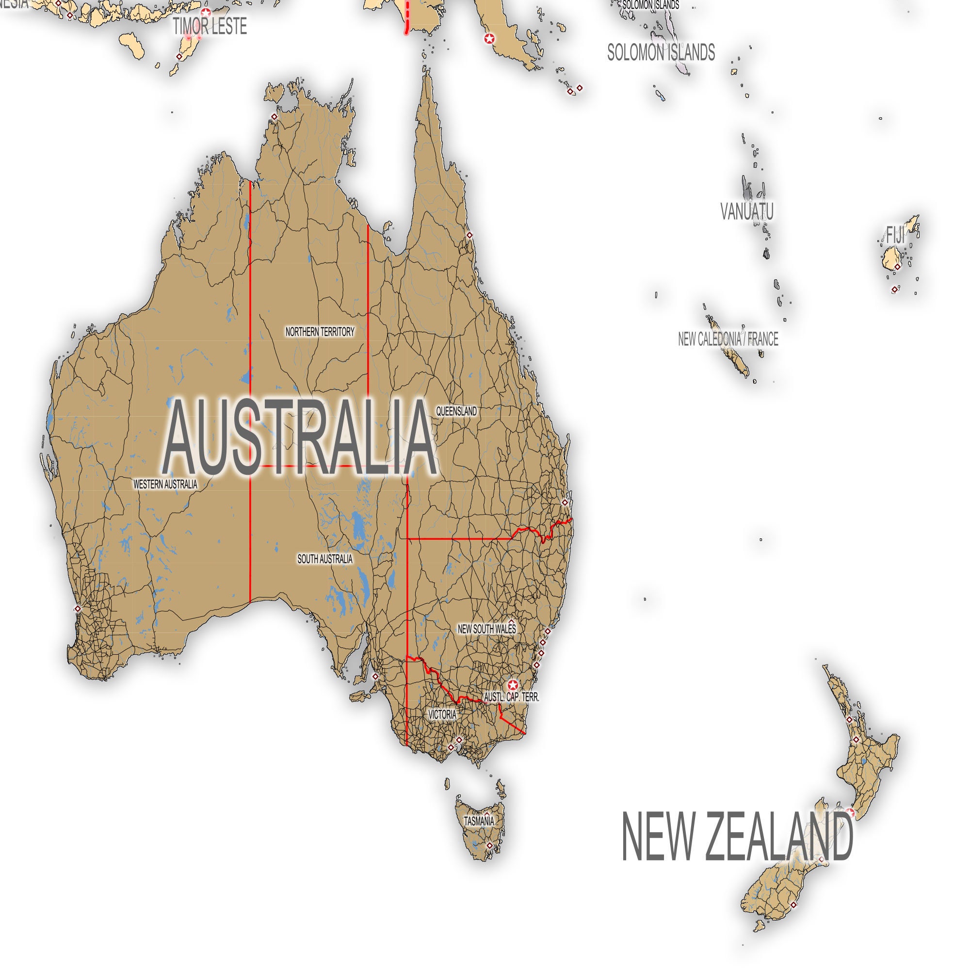 World Map Gall-peters Projection, Wall Art 36'x24' Wall Decor Satin ...