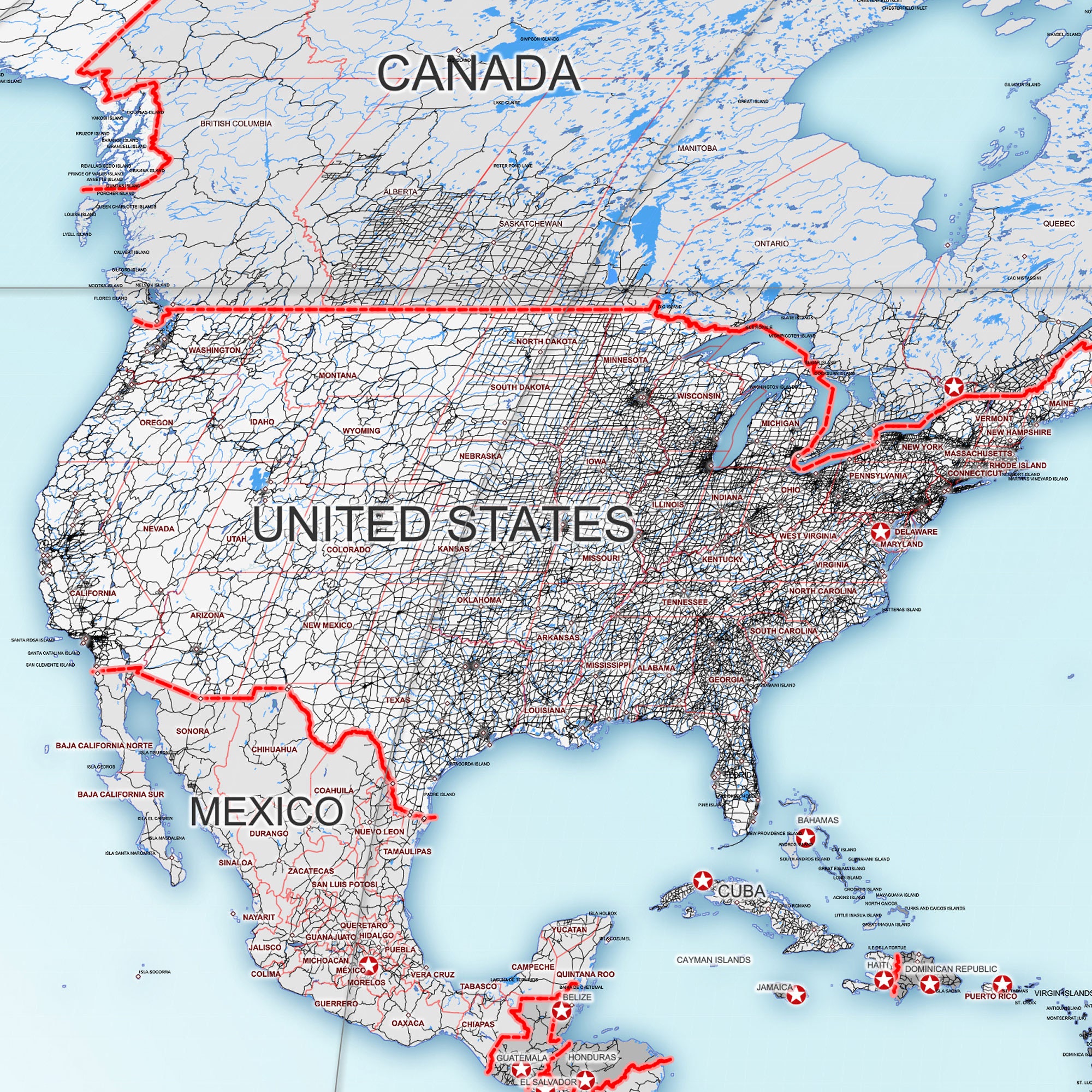 Accurate World Map Poster. World Map Robinson Projection. Large Wall ...
