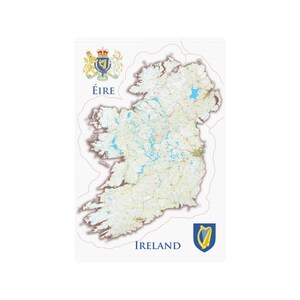 Ireland Islands Map High Detailed, Wall Art 24'x36' Wall Decor Satin ...