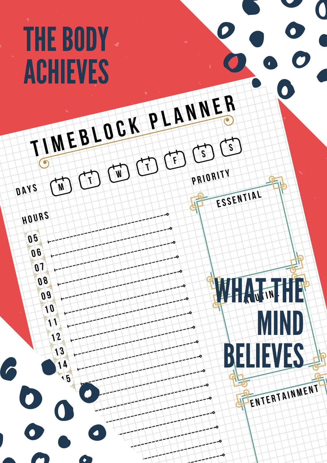 Timeblock Digital Organiser Planner - Daily Schedule Printable ...