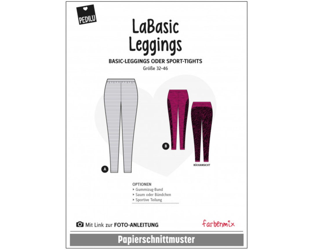 Labasic Leggings - Paper Pattern by PEDILU - Sizes 32 - 46 on Paper ...