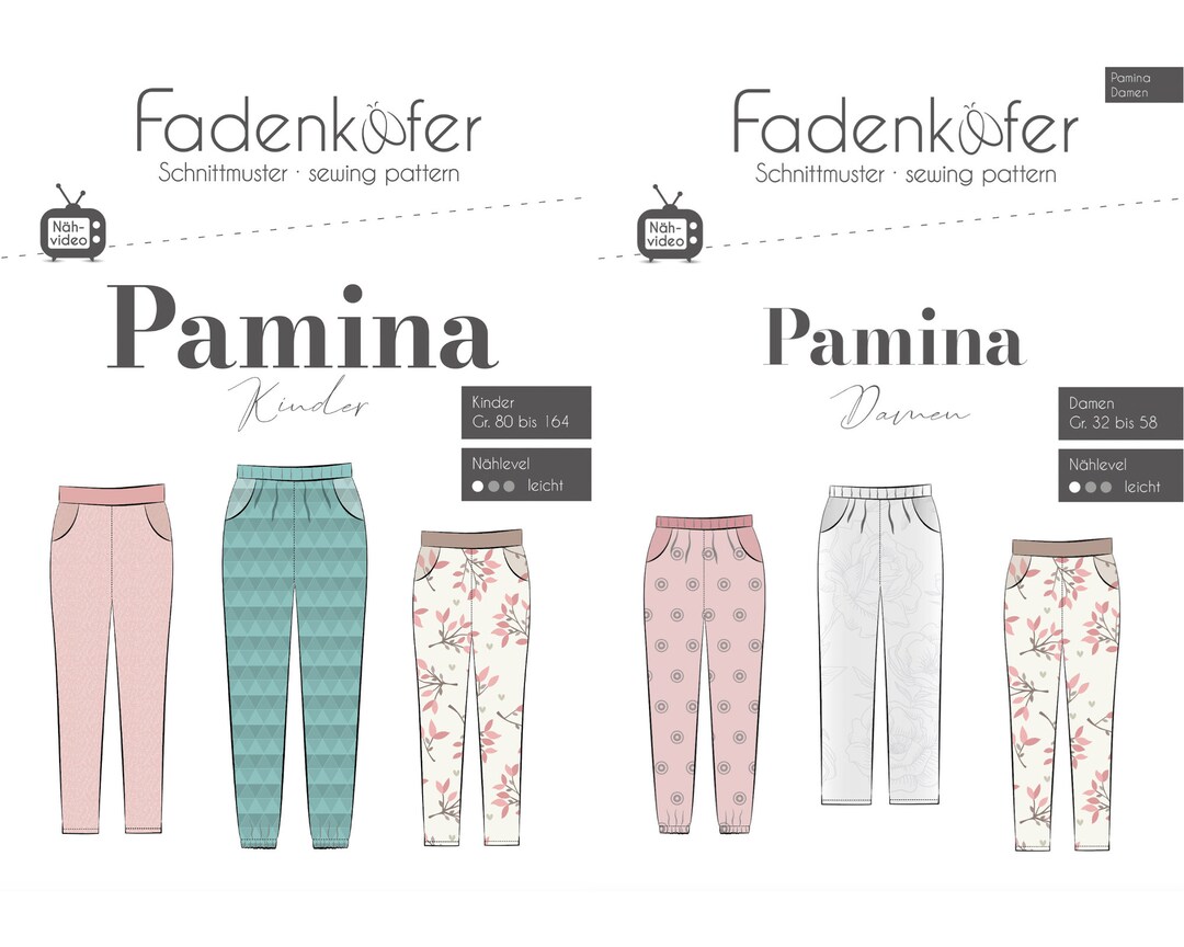 Pants PAMINA Women or Children Paper Pattern From Fadenkäfer Size. 32 ...
