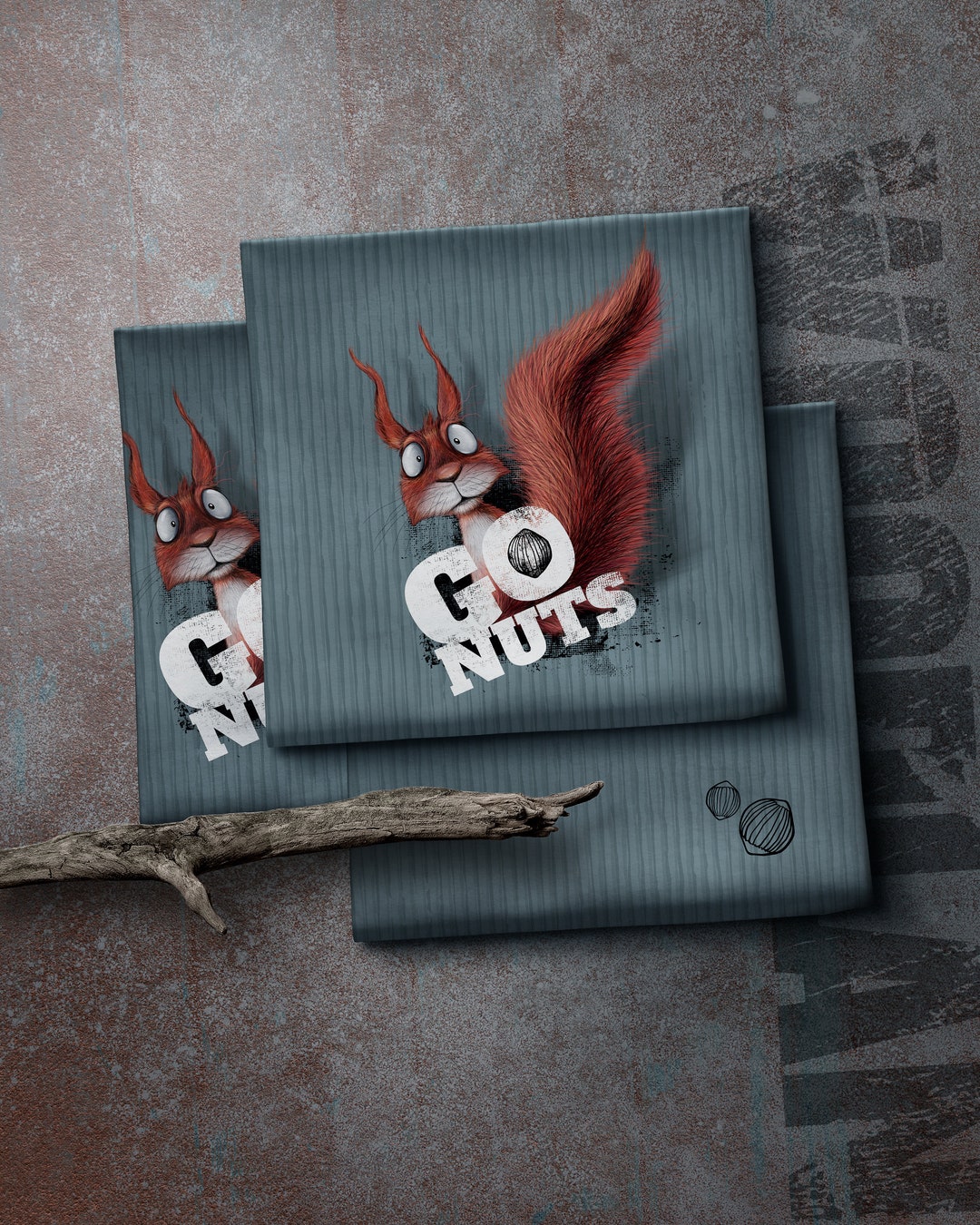 Go Nuts by Thorsten Berger French Terry in Gray Panel - Etsy