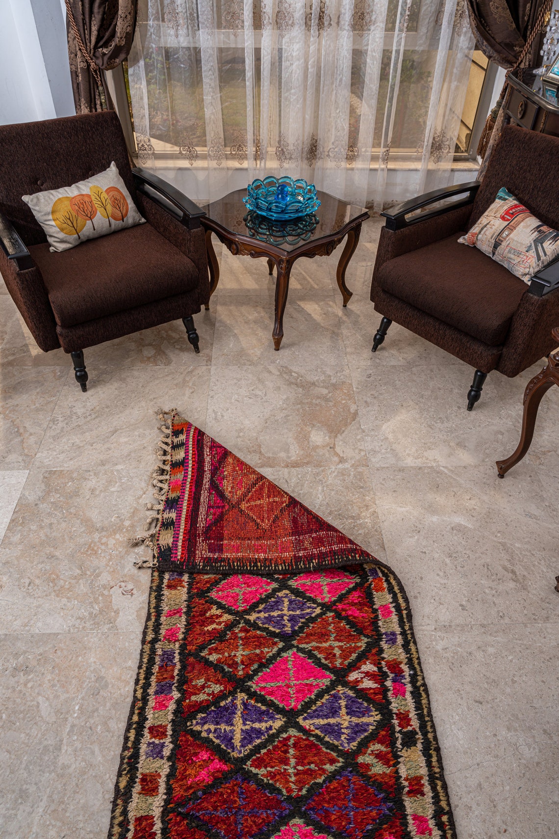 Iraqi Rug Handmade Rug Large Rug 13.05ft X 2.46ft Vintage Rug Area Rug ...