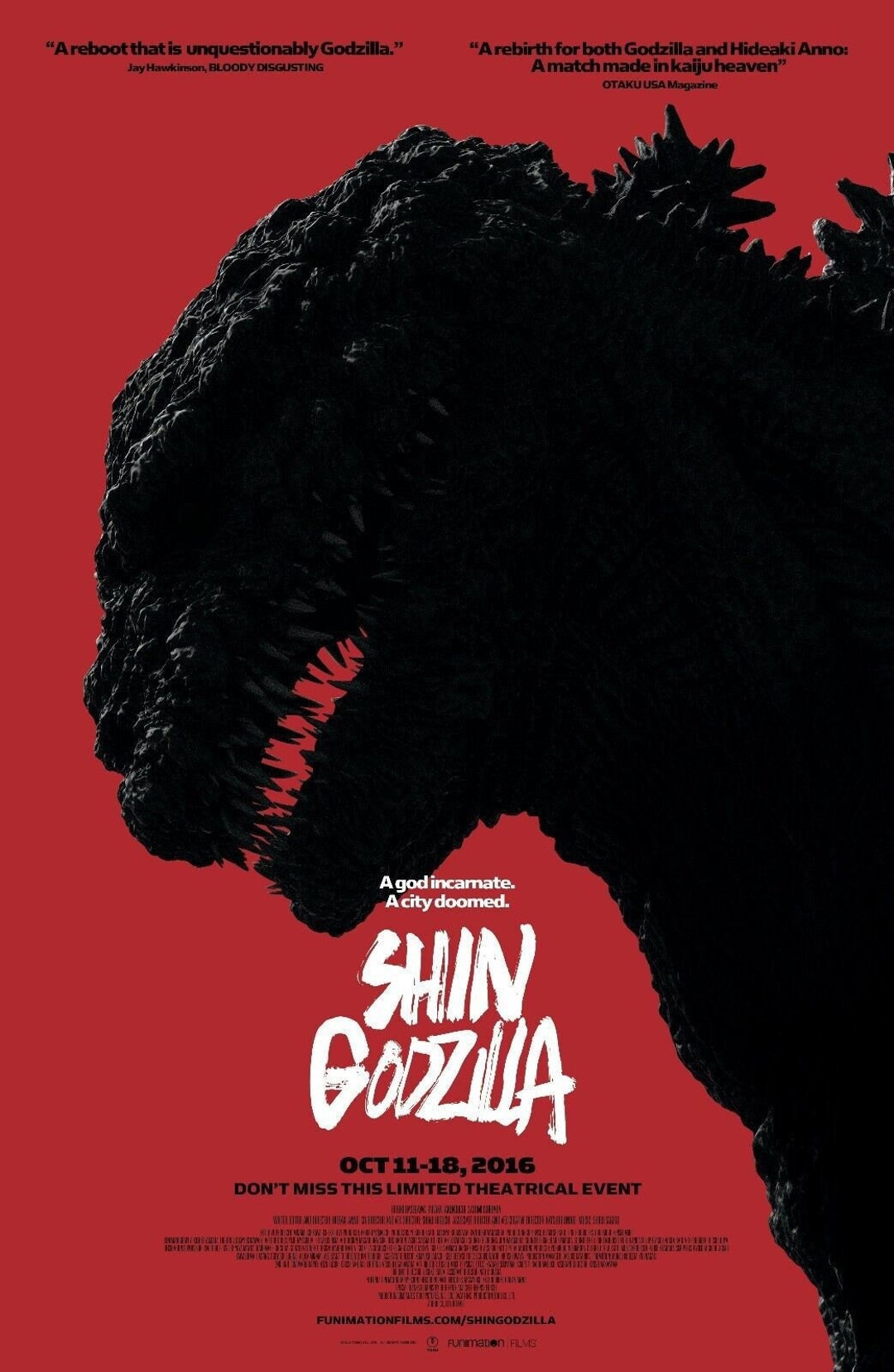 GODZILLA RESURGENCE Aka Shin Godzilla (2016) Movie Poster - Etsy