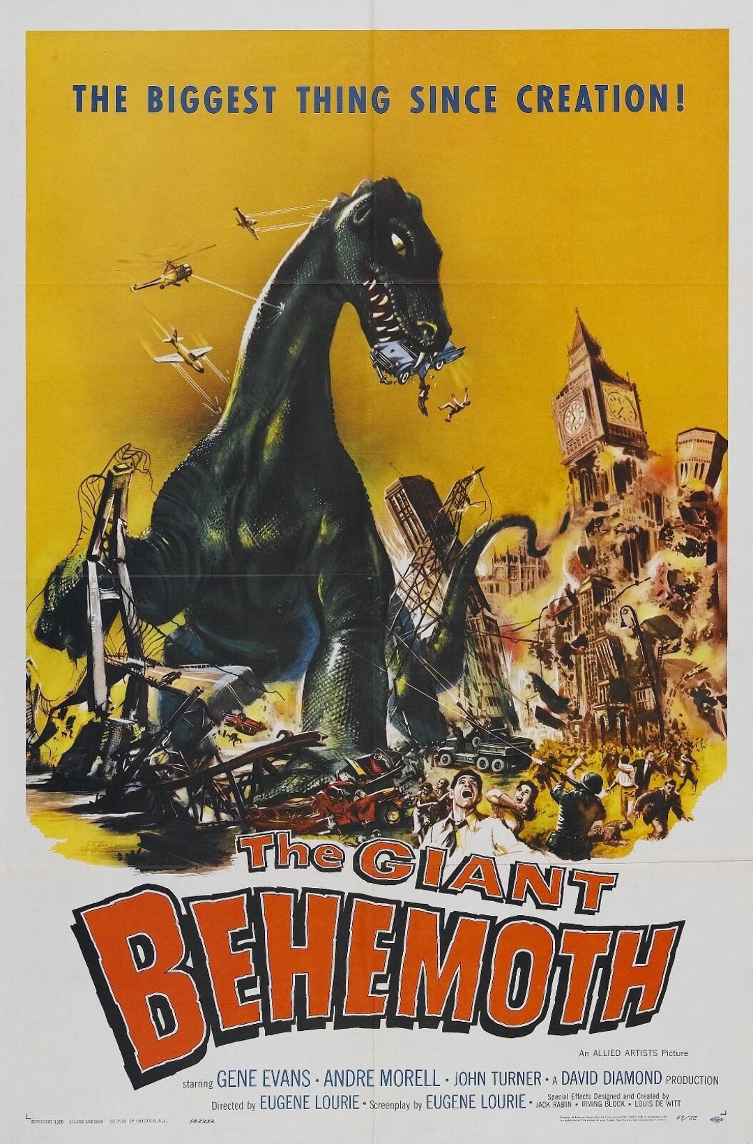 The Giant Behemoth Movie POSTER (1959) Cult Film / Horror - Etsy