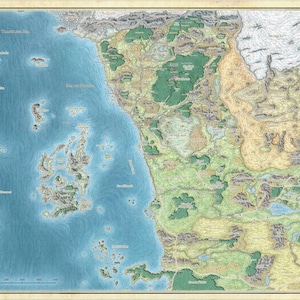 Dungeons and Dragons: Forgotten Realms Map Poster Wall Art Choose From ...