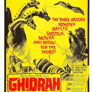 Ghidrah the Three-headed Monster (1964) Movie Poster (ghidorah Godzilla ...