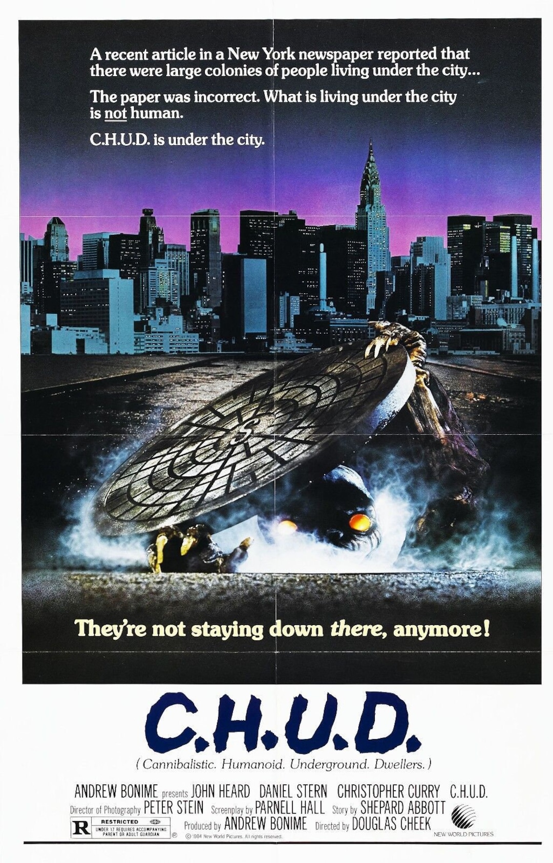 C.H.U.D. Movie Poster Horror Chud 80'S - Etsy