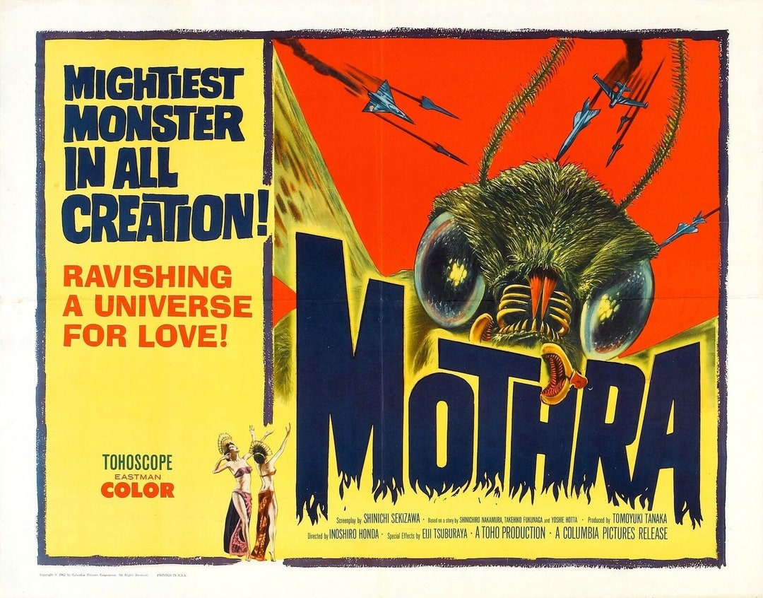 MOTHRA Movie Poster RARE King Kong Godzilla - Etsy