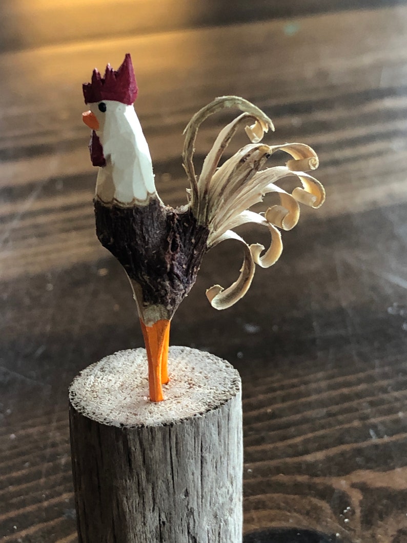 Hand Whittled Rooster - Etsy