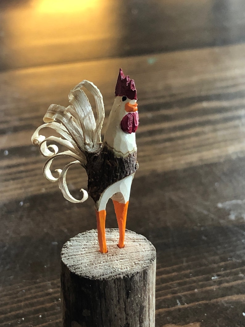 Hand Whittled Rooster - Etsy