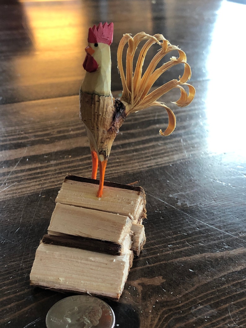 Hand Whittled Rooster - Etsy