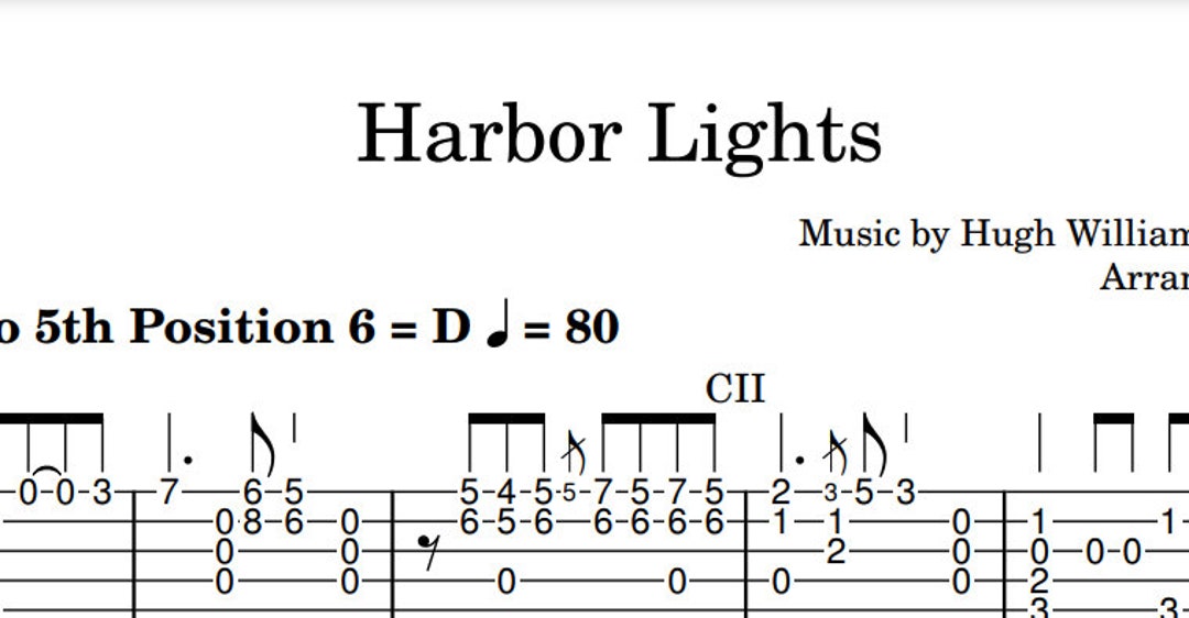 Harbor Lights - Guitar Tabs - Etsy