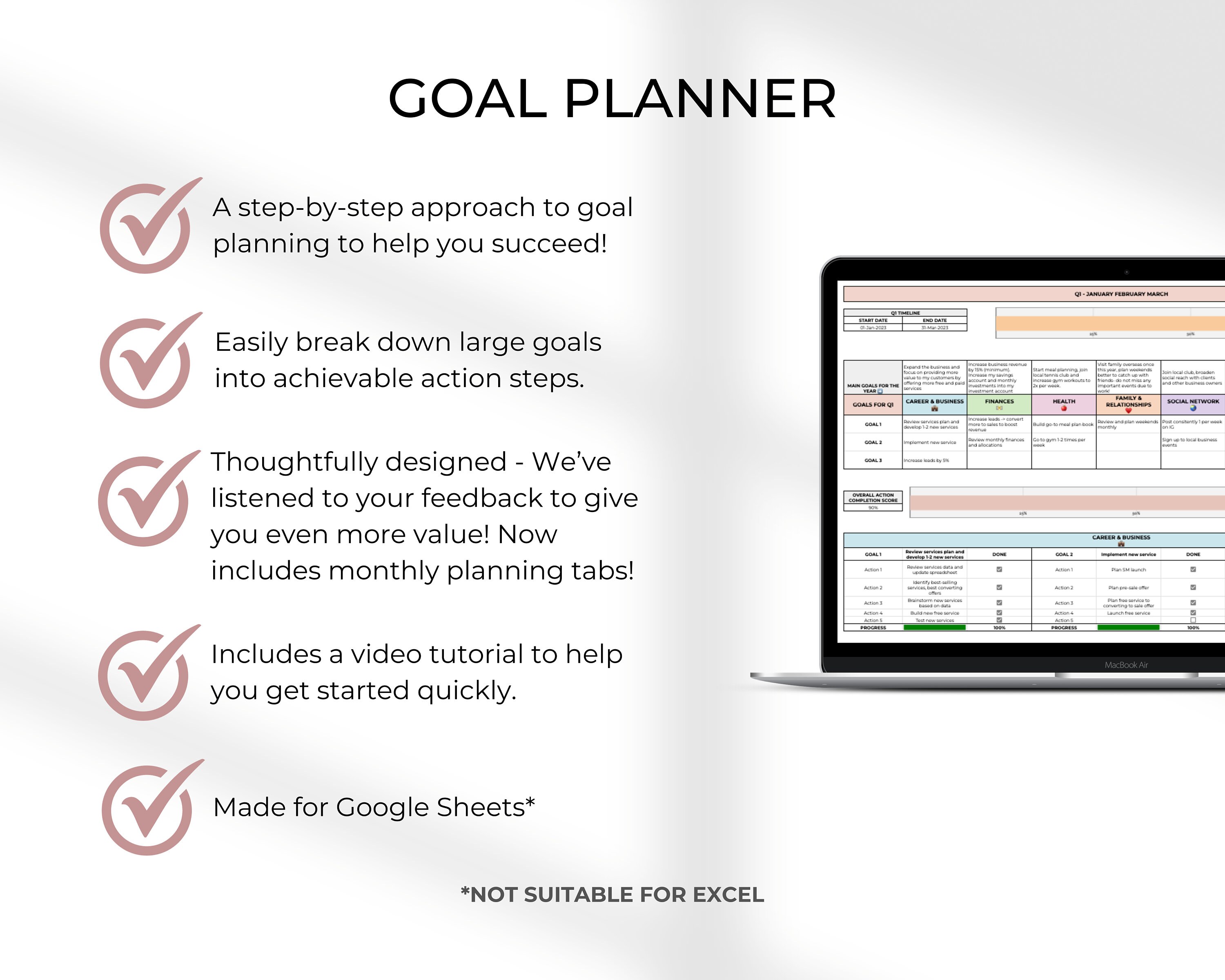 2025 Goal Planner: Google Sheets Goal Tracker (digital Download) - Etsy