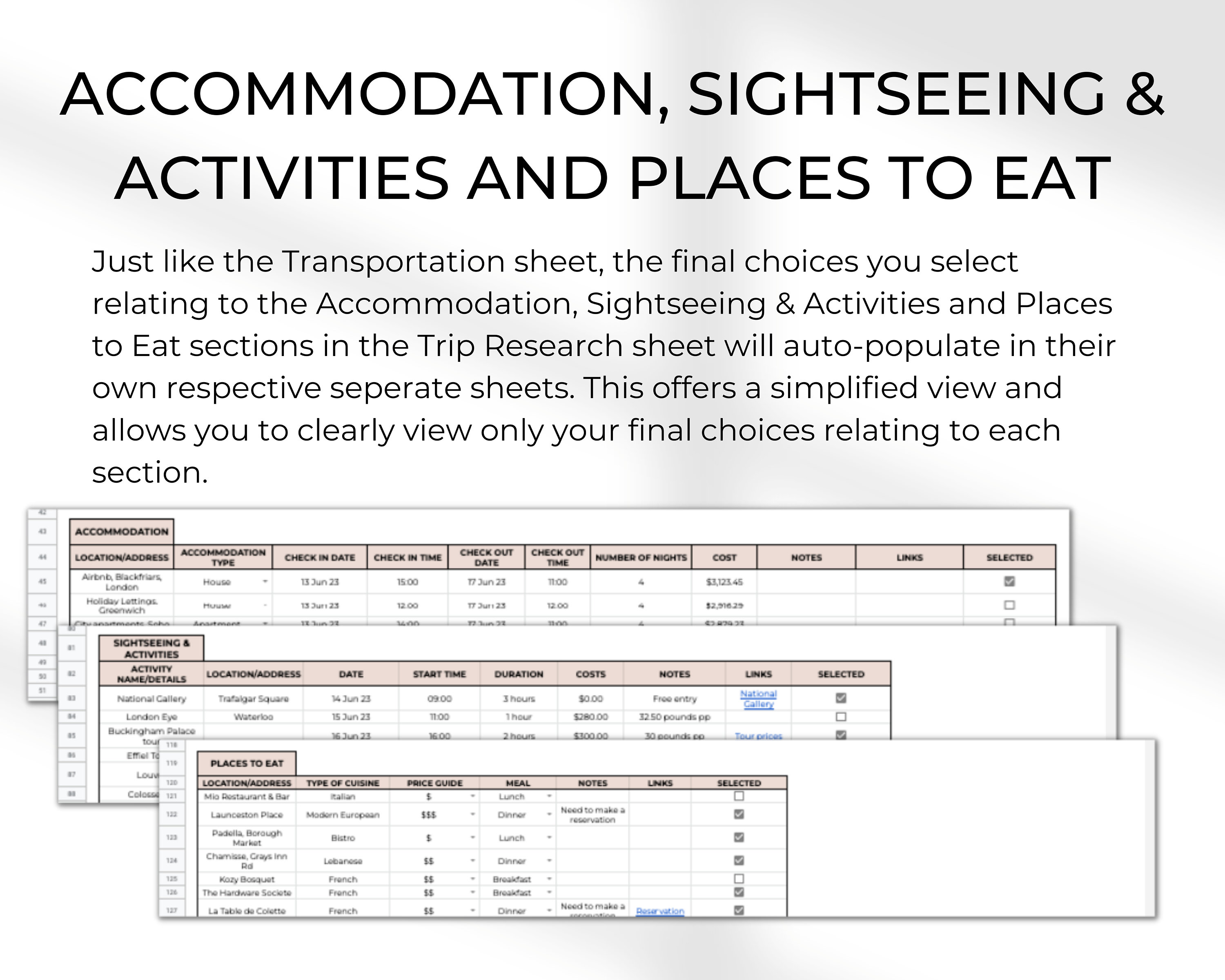 Group Travel Planner: Google Sheets Itinerary Template (digital ...